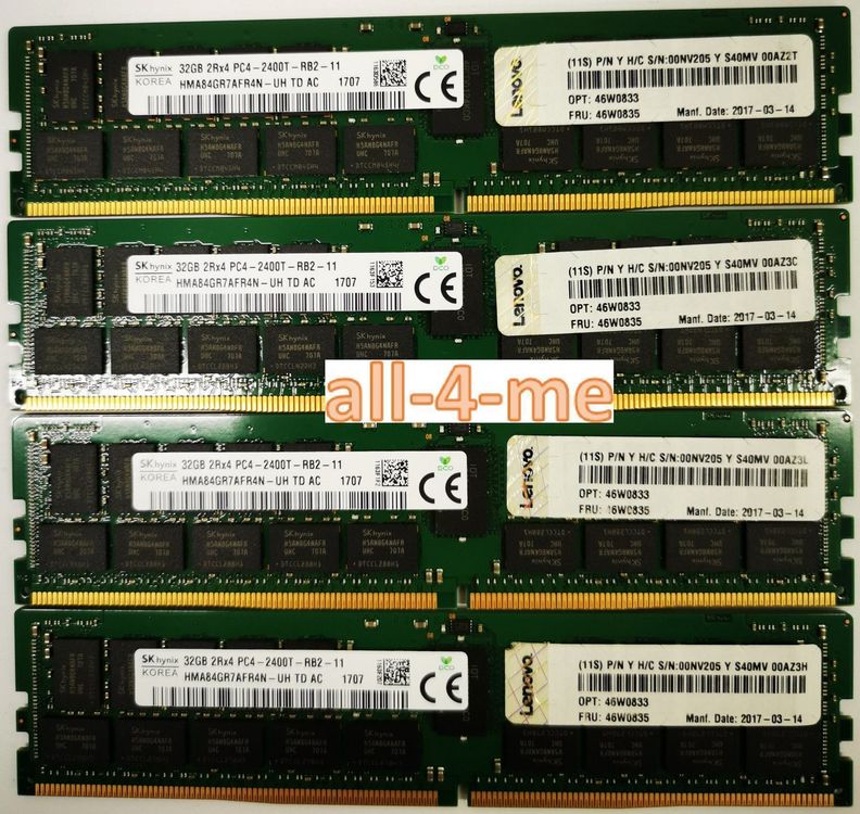 SK Hynix 128GB 4x32GB PC4-19200R DDR4-2400T 2Rx4 ECC RDIMM (Gebraucht) in Wangen ZH für CHF 239 ...