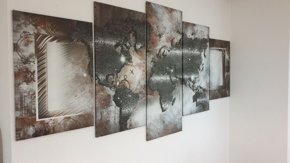 5-Teiliges Bild Weltkarte (Gebraucht) in Wetzikon ZH für CHF 10 – mit Lieferung auf Ricardo kaufen