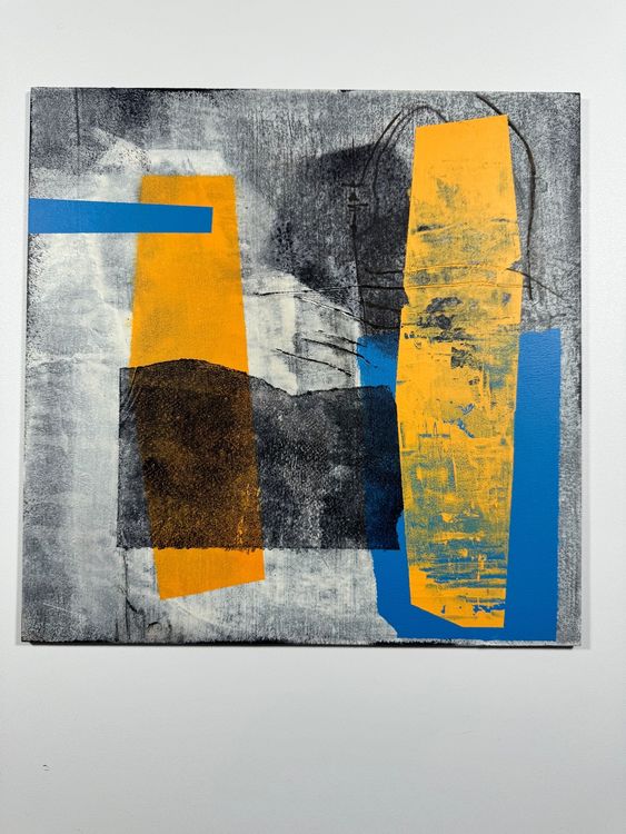 Abstrakt Acryl Gemälde auf MDF 30 x 30cm "PARALLEL" | Kaufen auf Ricardo