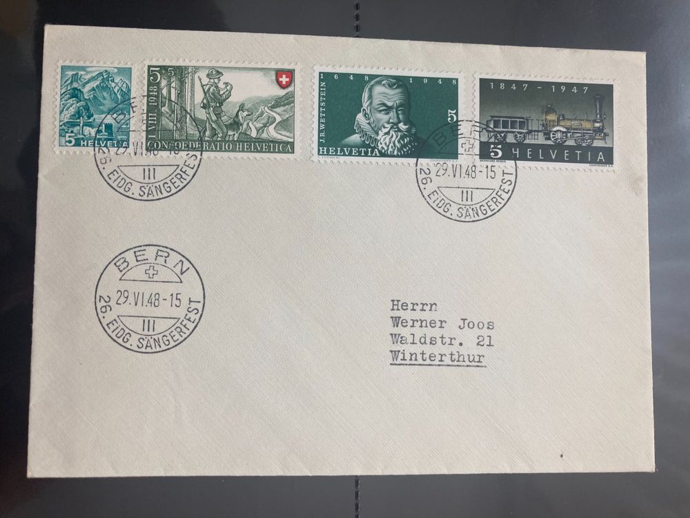 Schweiz 1948 Sonderstempel 26.eidg.Sängerfest Bern MiF (Gebraucht) in Liestal für CHF 4 – mit ...