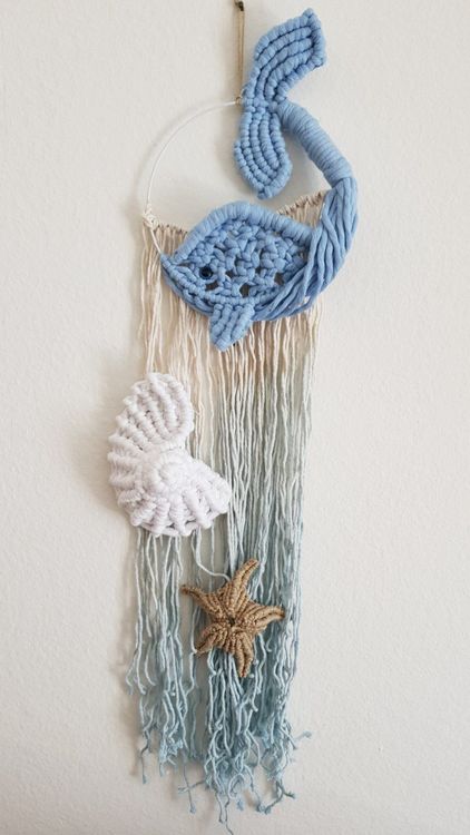 Makramee-Wal, Muscheln, Seesterne Wanddekor Kinderzimmerdek | Kaufen ...