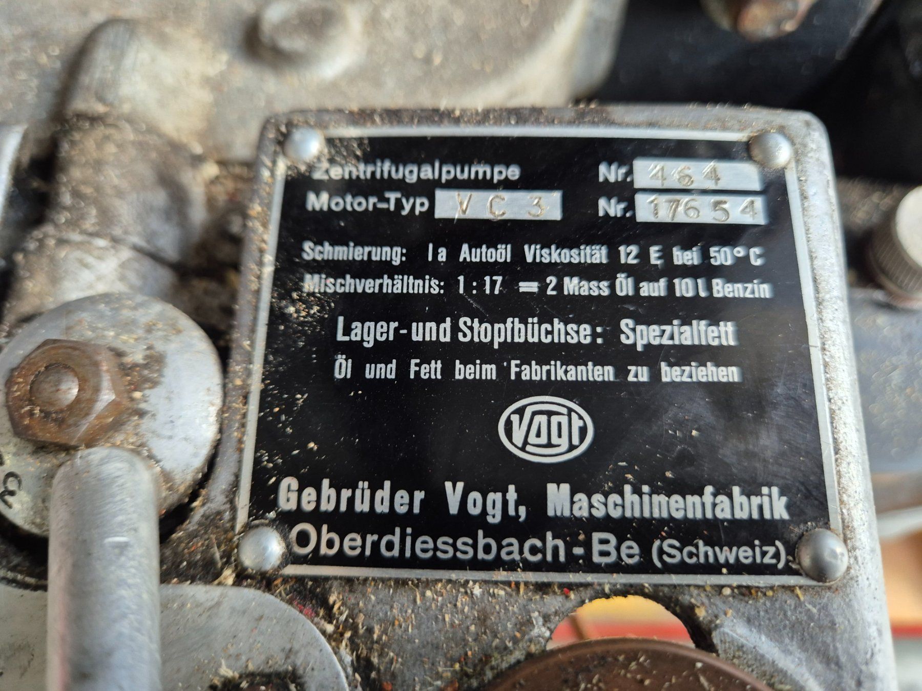 Feuerwehrpumpe Schwanden 1956, Vogt-Pumpe (Gebraucht) in gossau für CHF 168 – nur Abholung auf ...