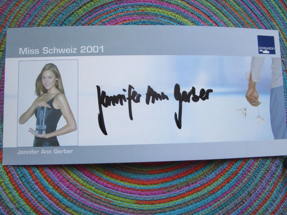 JENNIFER ANN GERBER MISS SCHWEIZ 2001 AUTOGRAMM ORIGINAL (Gebraucht) in ...