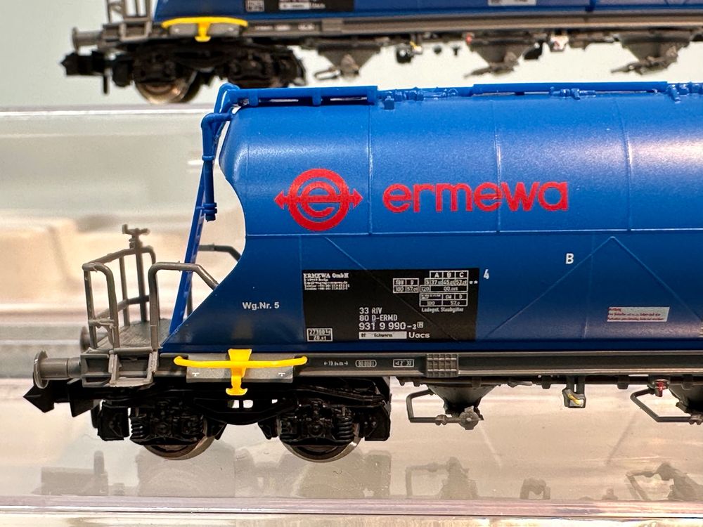 Fleischmann 849007 2–tlg. Set Staubsilowagen Ermewa – Spur N (Neu und ...