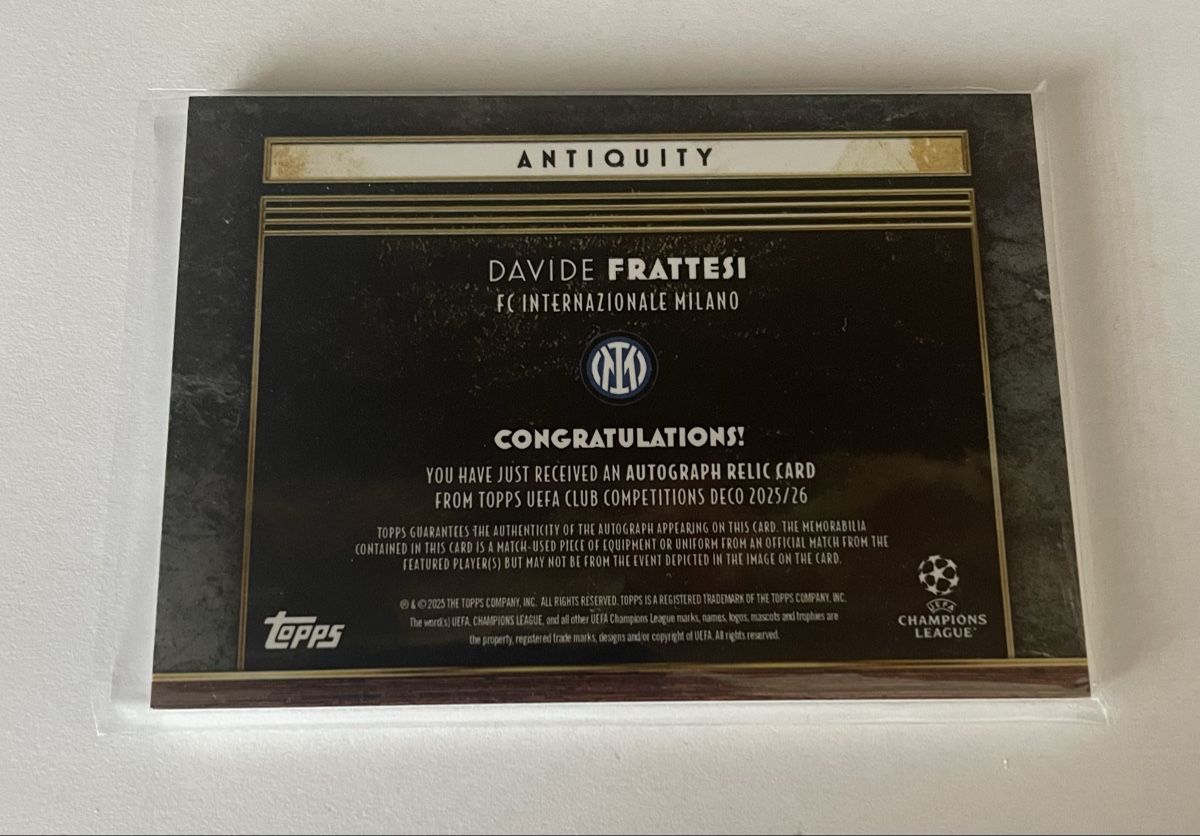Davide Frattesi 08/10 Auto Relic – Topps Deco 2025/26 (Neu (gemäss ...