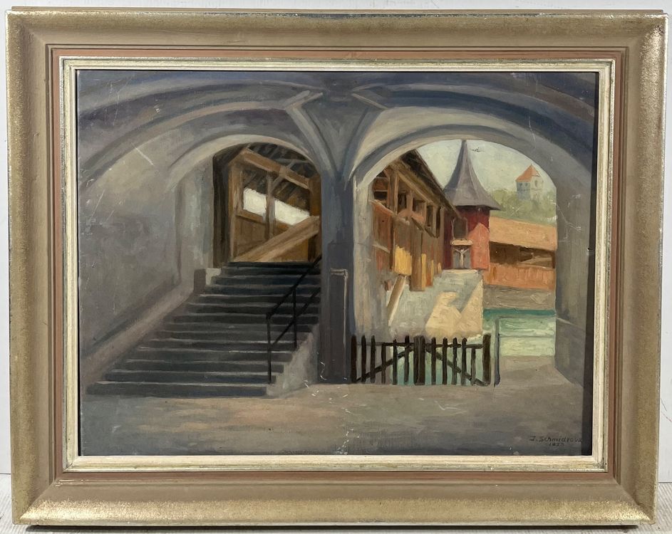 Antike Innenhof Szene Ölgemälde, Unl. Signiert (Gebraucht) in Root für CHF 24 – nur Abholung auf ...