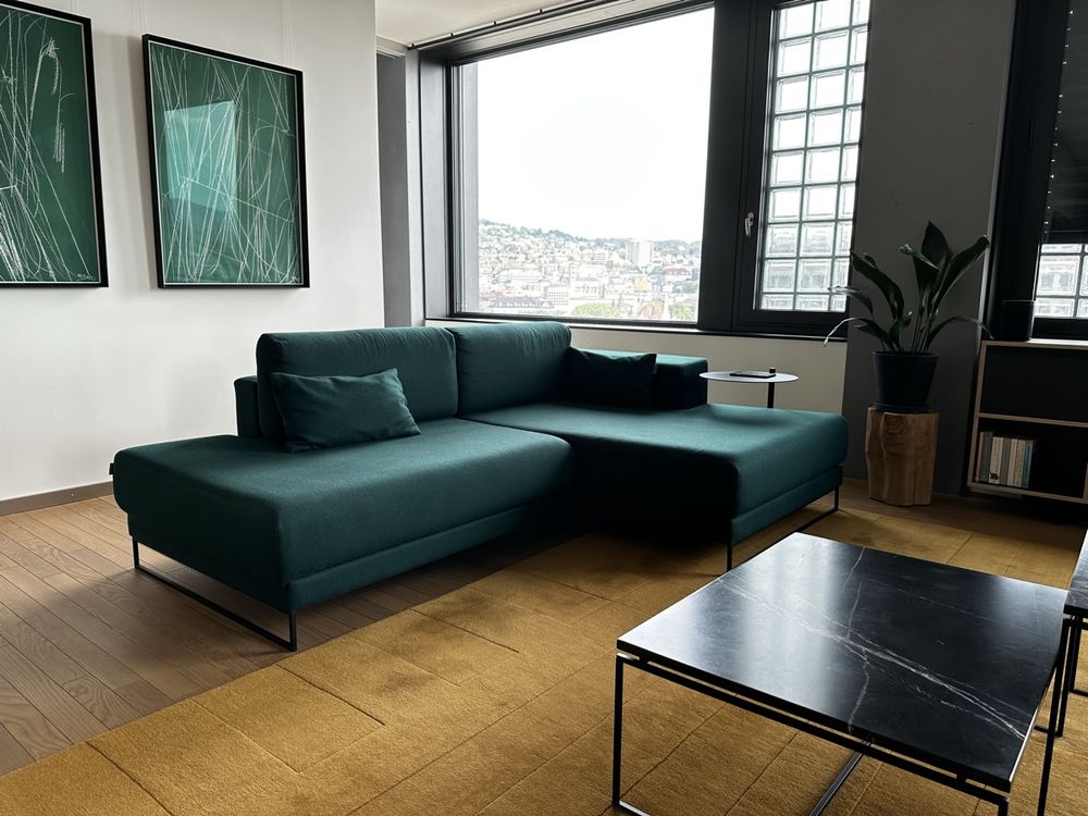 Dark green L-shaped modular sofa from MYCS (Gebraucht) in Zürich für ...