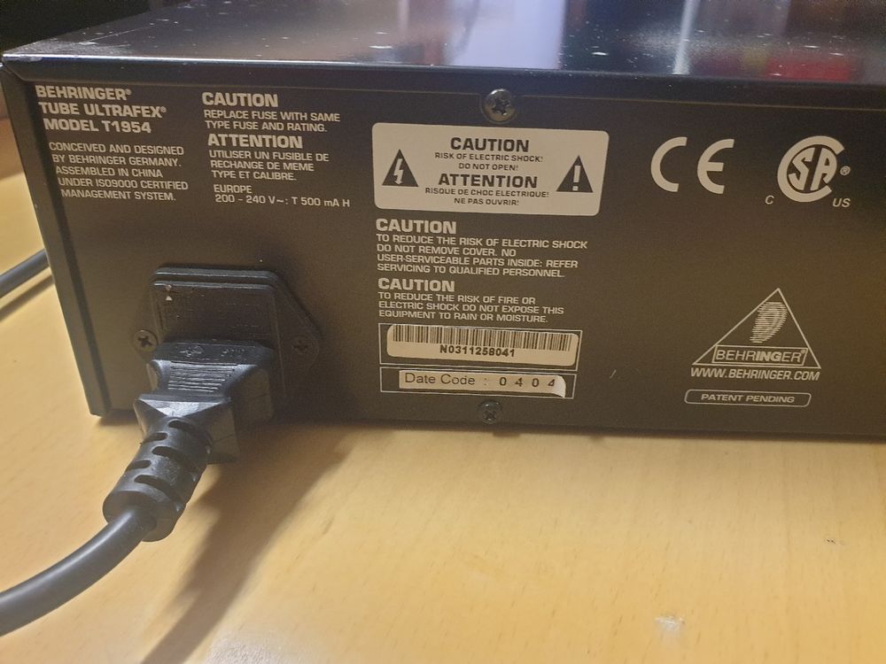 Behringer Tube Ultrafex Model T1954 (Gebraucht) in Pfäffikon ZH für CHF ...