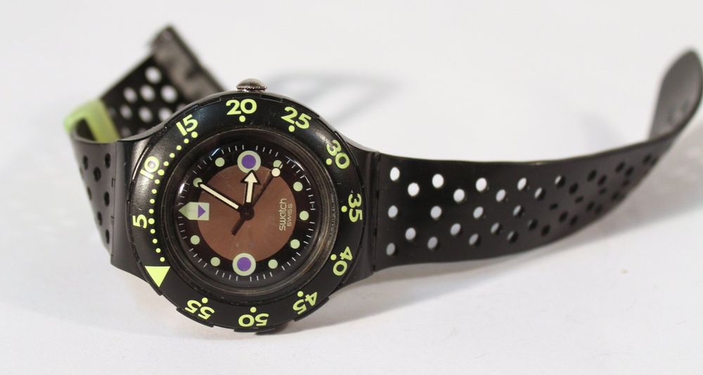 Vintage Swatch Scuba Schwarze Welle SDB102 Black Wave 1991 | Kaufen auf ...