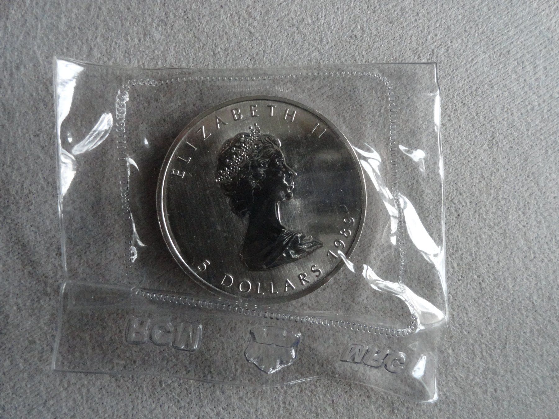 Silbermünze Kanada Maple Leaf 5 Dollars 1989 - Elizabeth II (Neu und ...