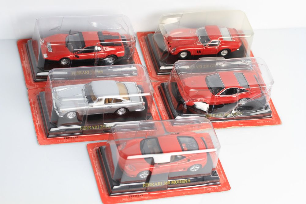 5x Ferrari 1:43 / 250 GTO & GTE 2+2 / 512 BB / Modena / 365 (Neu und ...