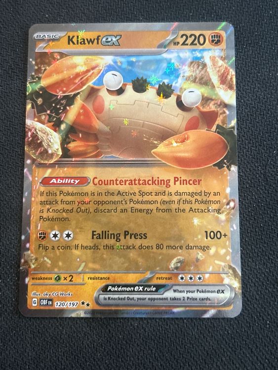 Pokemon card super rare OBF, Klawf Ex 120/197 (Gebraucht) in Lumino für ...