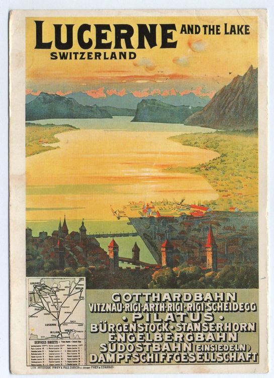 WERBUNG Plakat LUZERN Gotthardbahn Vitznau-Rigi-Bahn | Kaufen auf Ricardo