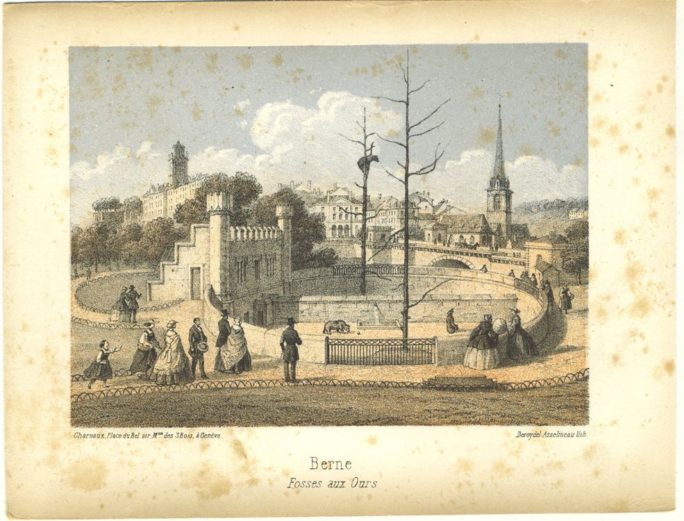 Antike Litho. Berne, Fosse aux Ours - vers 1840 (Gebraucht) in Versoix ...