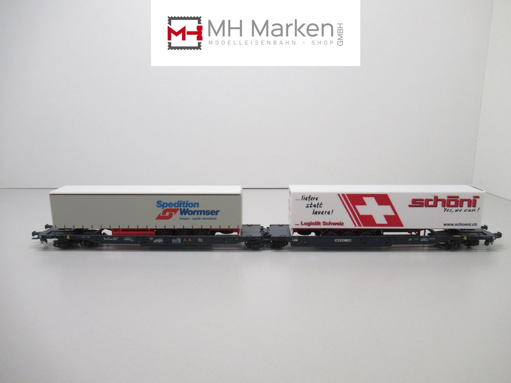 Roco Doppel-Taschenwagen mit LkW-Anhängern ohne OVP AC H0 (Gebraucht) in Basel für CHF 70 – mit ...