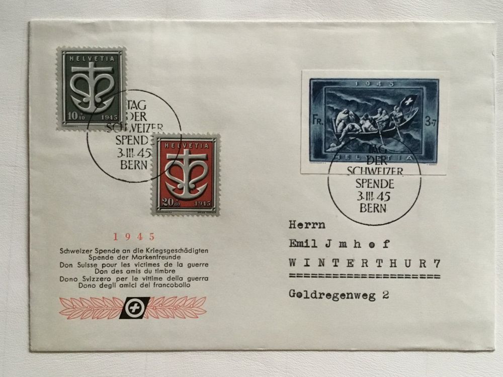 Spende Block 1945 (Gebraucht) in Echichens für CHF 40 – mit Lieferung auf Ricardo kaufen