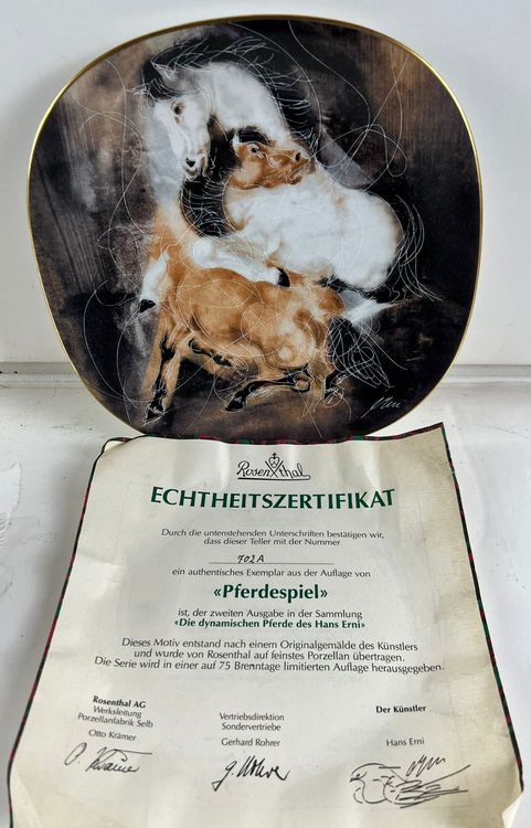 Pferdespiel Hans Erni Echtheitszertifikat Teller (Gebraucht) in Neuhausen am Rheinfall für CHF ...