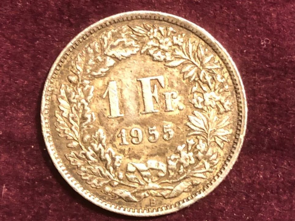 1 Franken-Silbermünze, Jahrgang 1955, Auflage 194'000 Stück | Kaufen auf Ricardo