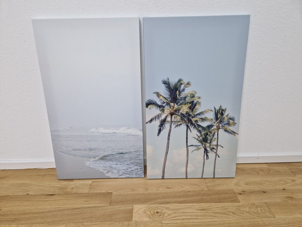 9 Leinwandbilder-Bilderset- Strand & Meer- von IKEA (Gebraucht) in Hunzenschwil für CHF 1 – nur ...