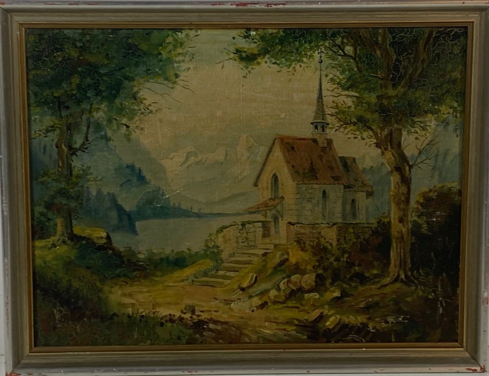 Antike Landschafts gemälde unleserlich signiert | Kaufen auf Ricardo