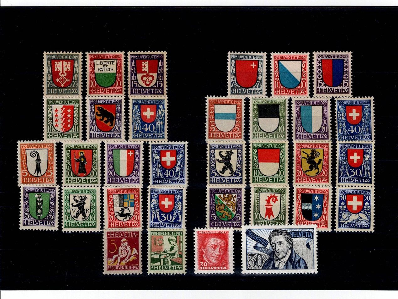 Pro Juventute 1913 bis 1963 ** auf 10 Steckkarten (Gebraucht) in ...
