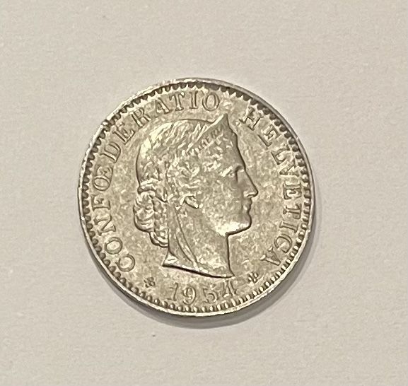 20 Rappen Münze 1954 (Gebraucht) in Reiden für CHF 1 – mit Lieferung auf Ricardo kaufen