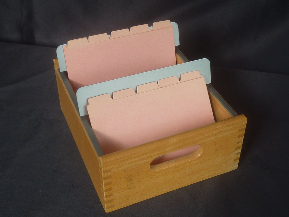 Holz Karteikasten Box Büro Einlage 2 Rigister (Gebraucht) in Burgdorf ...