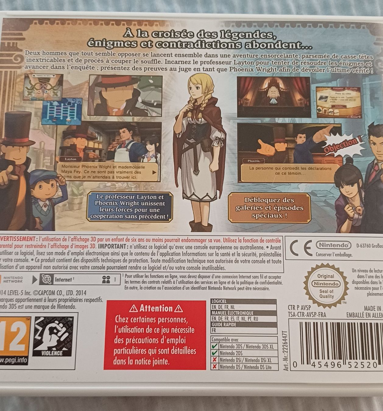 PROFESSEUR LAYTON VS PHOENIX WRIGHT NINTENDO 3DS 2DS (Neu (gemäss ...