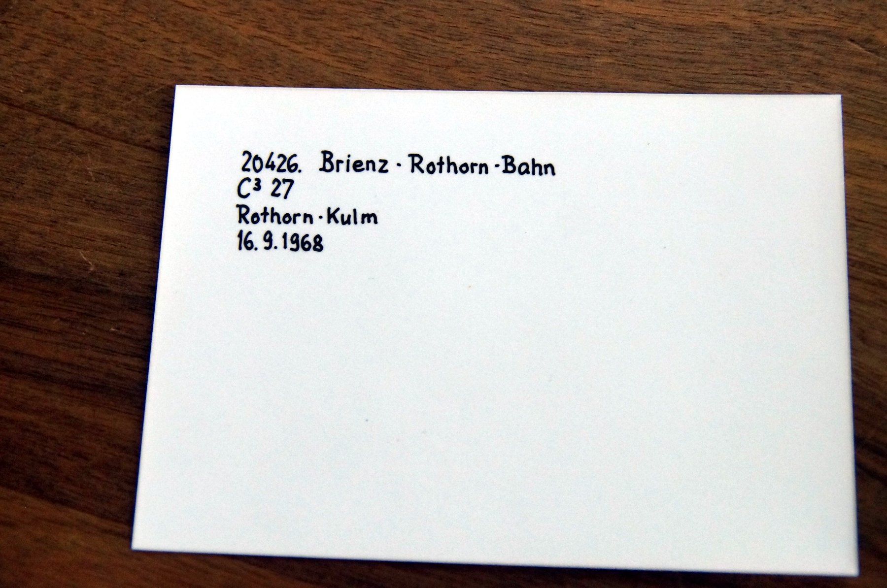 Brienz Rothorn-Bahn Personenwagen C3 27 - Kulm, 1968 (Foto) (Gebraucht ...