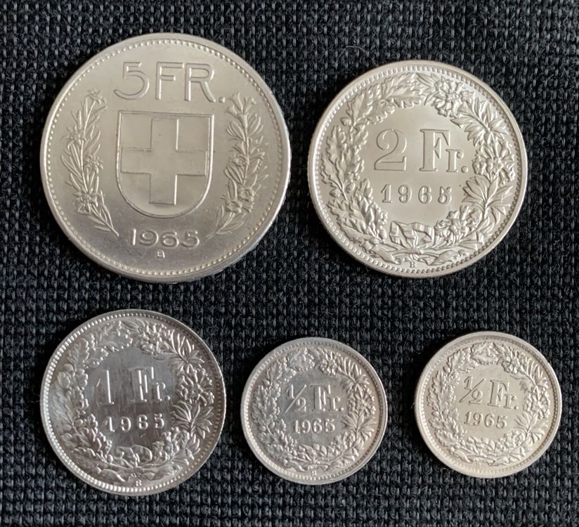 Silbermünzen-Set Schweiz 1965, (Gebraucht) in Egg b. Zürich für CHF 24 – mit Lieferung auf ...