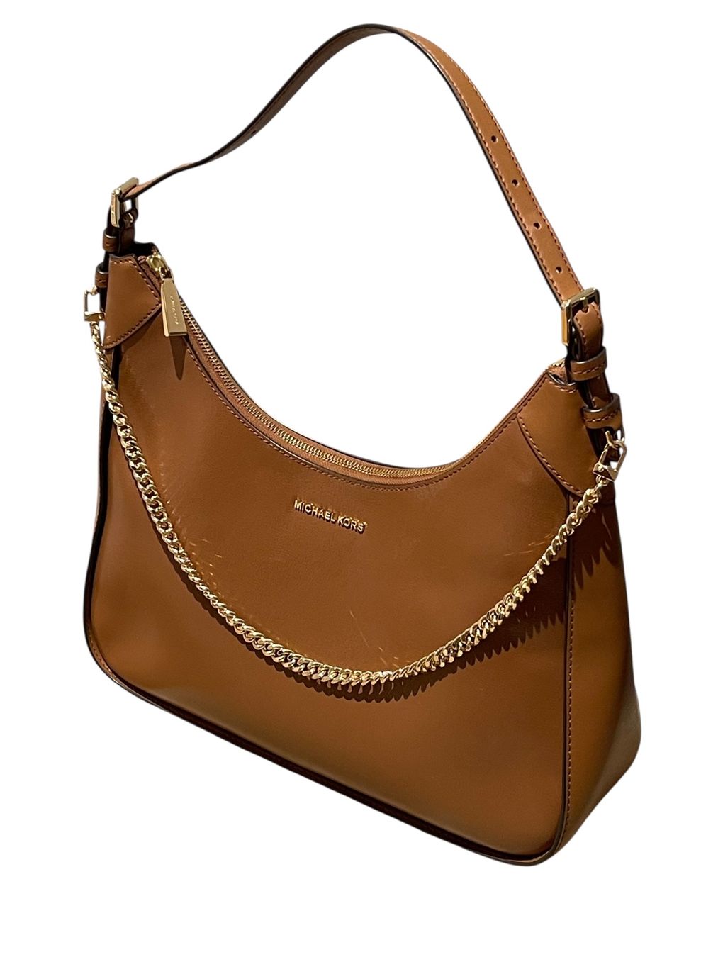 MICHAEL KORS TASCHE HOBO BRAUN ECHT LEDER (Neu (gemäss Beschreibung ...