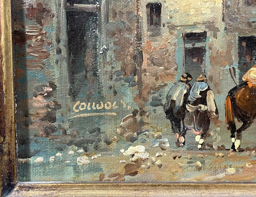 Dorfs Volk im Marsch Gemälde unleserlich Signiert (Gebraucht) in Root ...