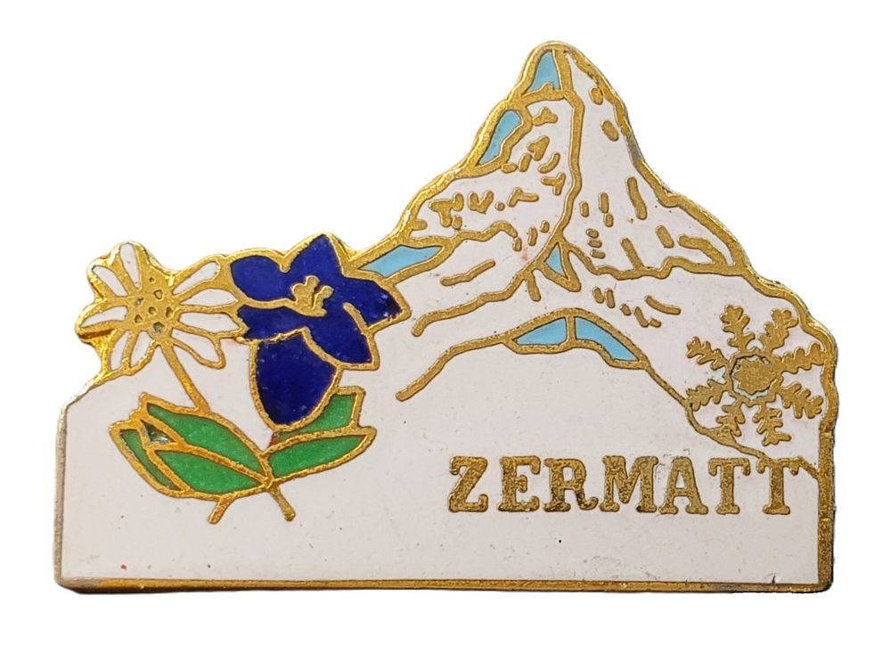 U341 - Pin Matterhorn Zermatt Wallis Valais Edelweiss Enzian (Gebraucht ...