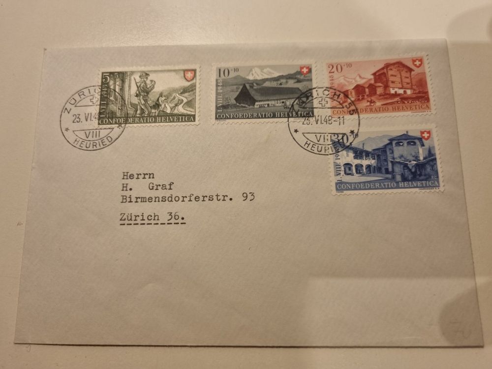 1948 Pro Patria Satzbrief (Gebraucht) in Arni AG für CHF 5 – mit Lieferung auf Ricardo kaufen