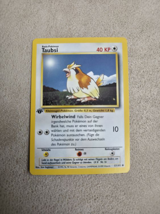 Taubsi First Edition Pokemon Base Set NM Boosterfrisch (Neu (gemäss ...