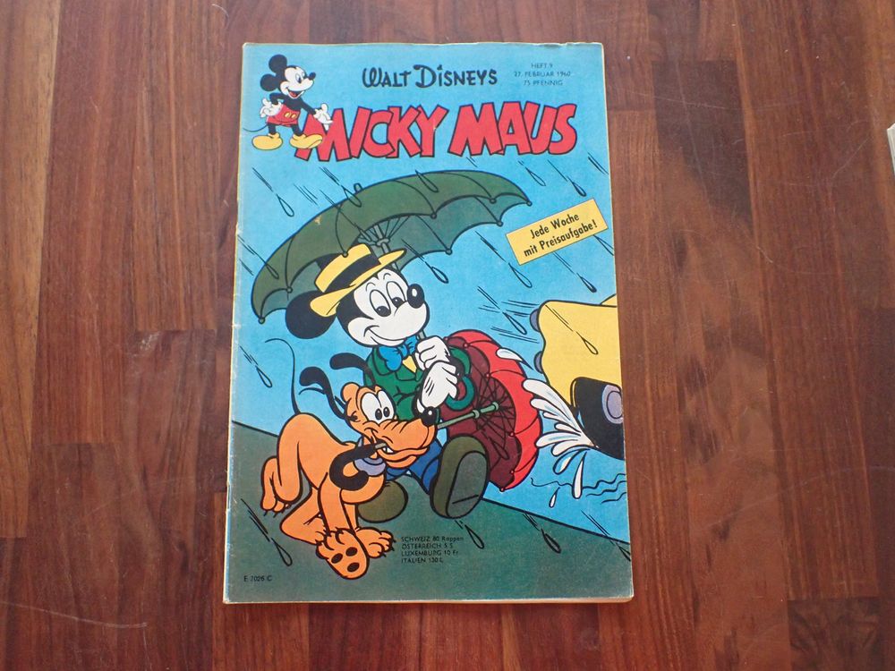 antikes MICKY MAUS Comic Heft Nr. 9 von 1960 Walt Disney (Gebraucht) in ...