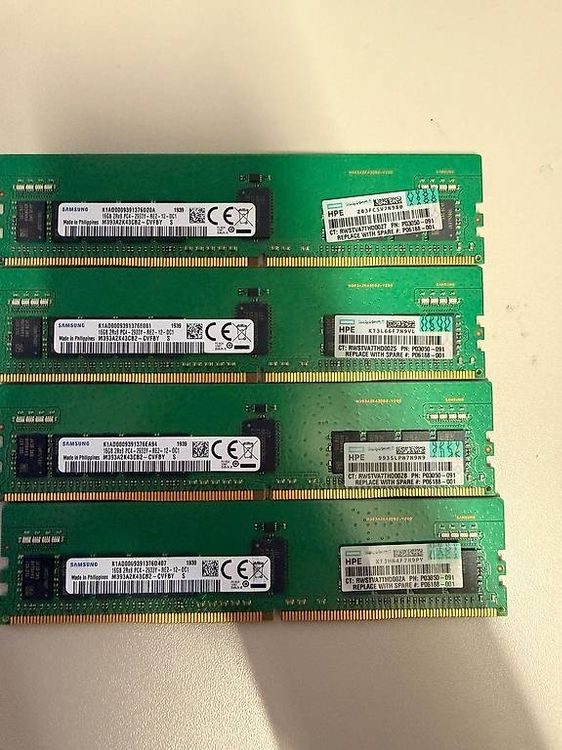 4x 16GB (64GB) DDR4 ECC 2933 RAM Server, Workstation (Gebraucht) in ...