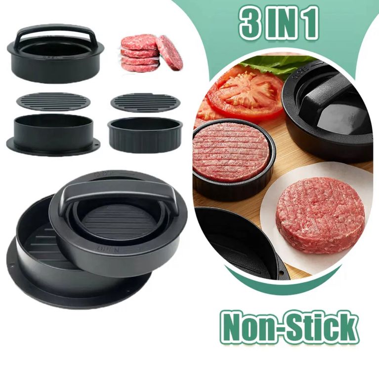Burgerpresse, Burger Pattie Presse 3 in 1 Set | Kaufen auf Ricardo