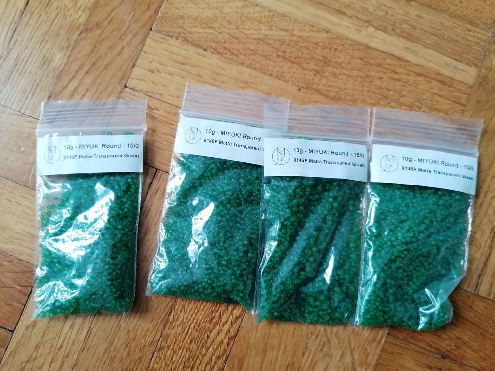 Rocailles Glasperlen mini matt grün Miyuki 15/0 40g (Neu und ...