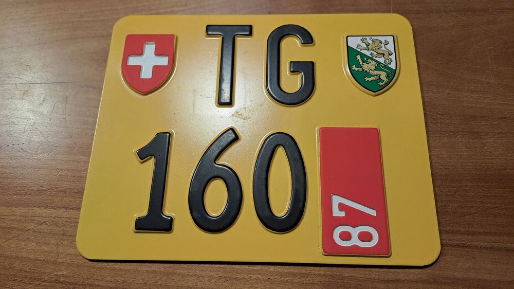 Moped Kennzeichen gelb TÖFFNUMMER Thurgau 1987 Zollnummer (Gebraucht ...