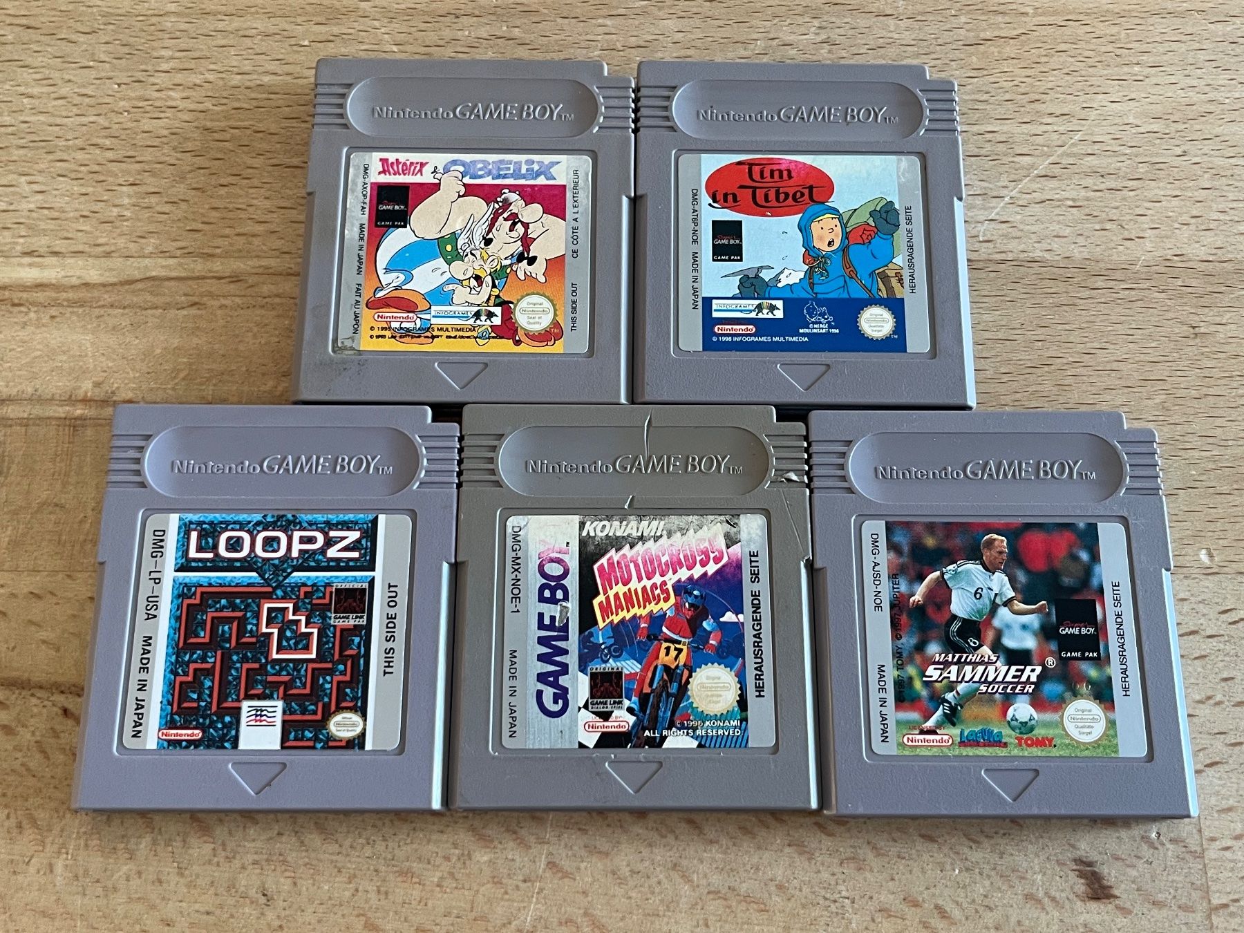 5 originale Game Boy Spiele Tim in Tibet, Asterix, Motocross (Gebraucht ...