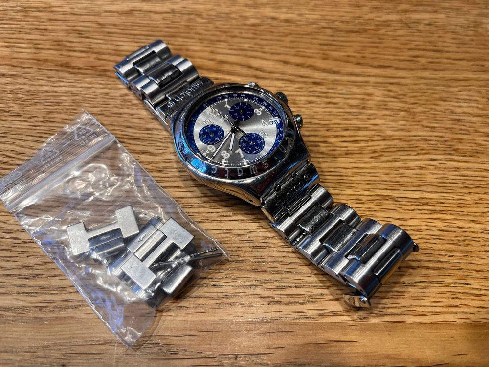 Swatch Irony Chrono (YCS407G) Secret Agent Silver gebraucht (Gebraucht ...