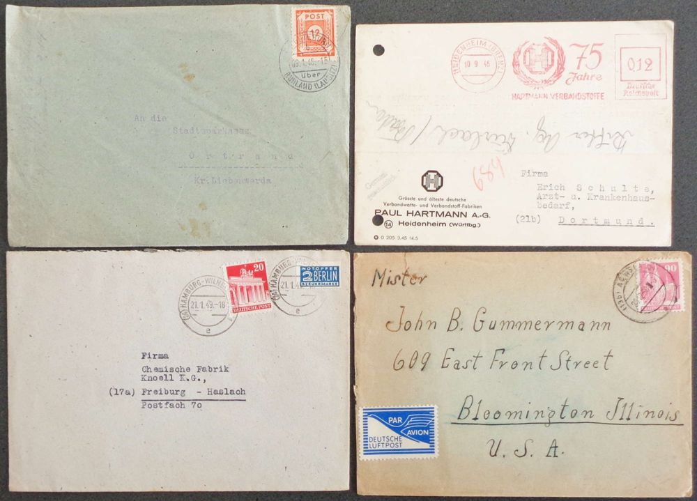 BESETZTES DEUTSCHLAND: 8 Poststücke aus 1946–1950 | Kaufen auf Ricardo