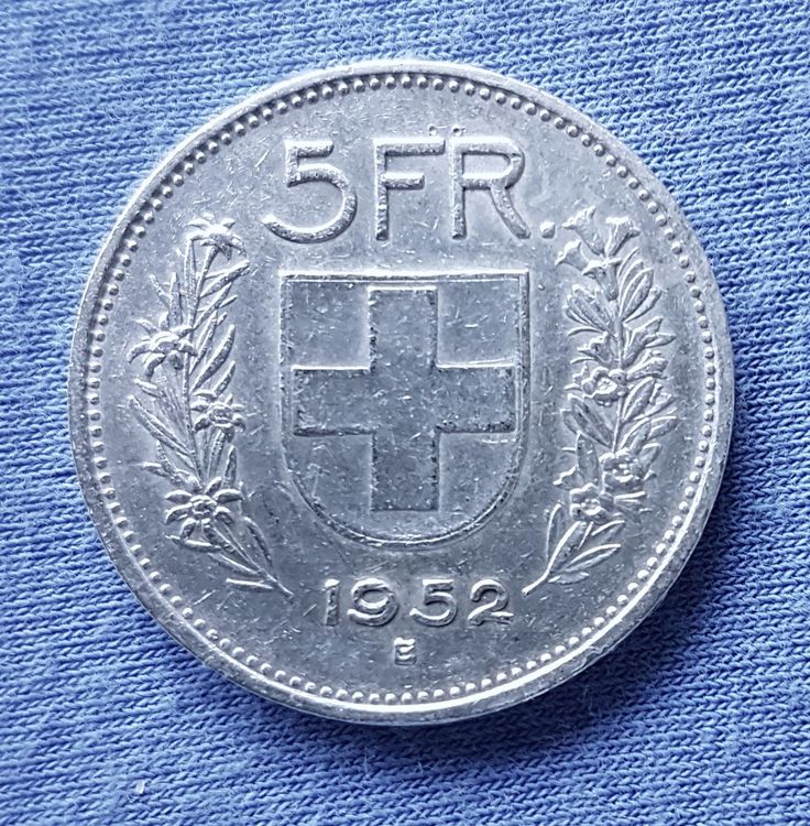 5 Franken 1952 - sehr gesuchte rare Münze ab nur 1 Franken ! | Kaufen auf Ricardo