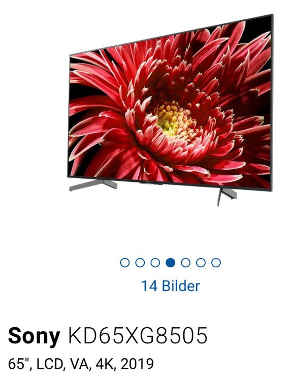 Sony KD65XG8505 65", LCD, VA, 4K, 2019 (Gebraucht) in Zürich für CHF 400 – nur Abholung auf ...