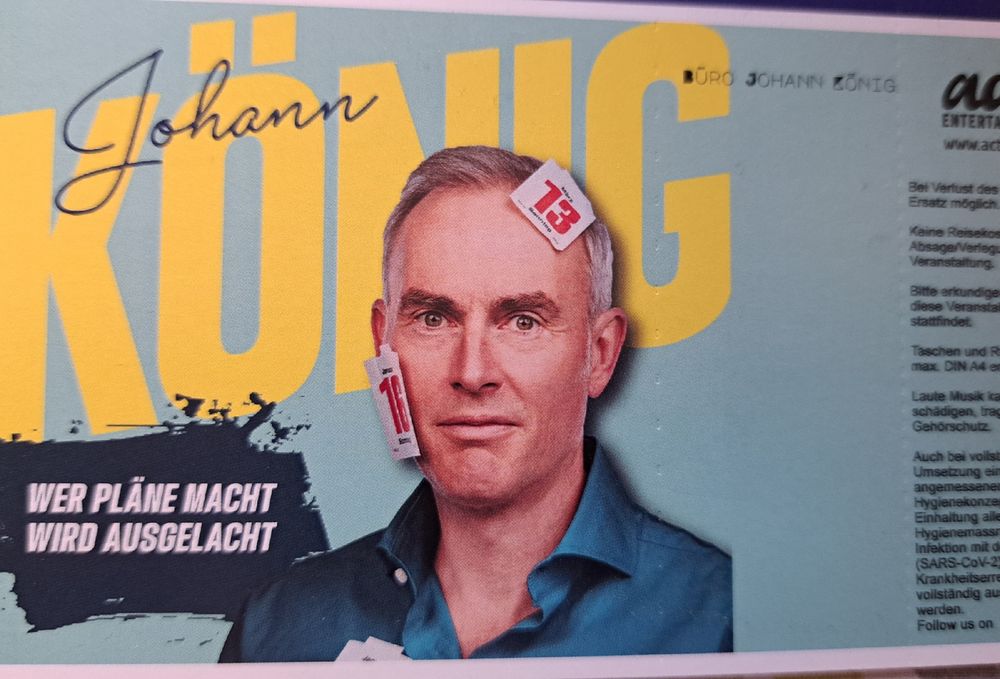 2 Tickets Johann König 26.1.24 in Bern (Neu und originalverpackt) in Rüegsauschachen für CHF 120 ...