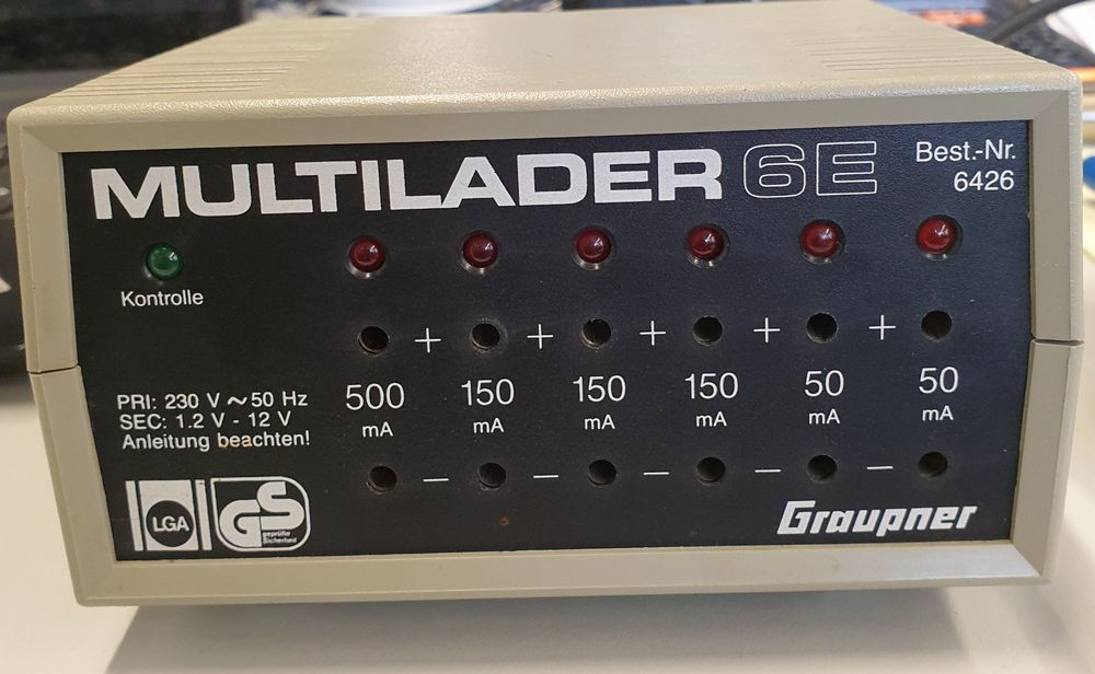 Multilader Graupner 6E für Akkus 1.2-12V, Ladestrom 50-500mA (Gebraucht ...