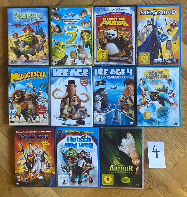 11 Animationsfilme z.B. Shrek, Ice Age, Madagaskar, … (4) (Gebraucht ...