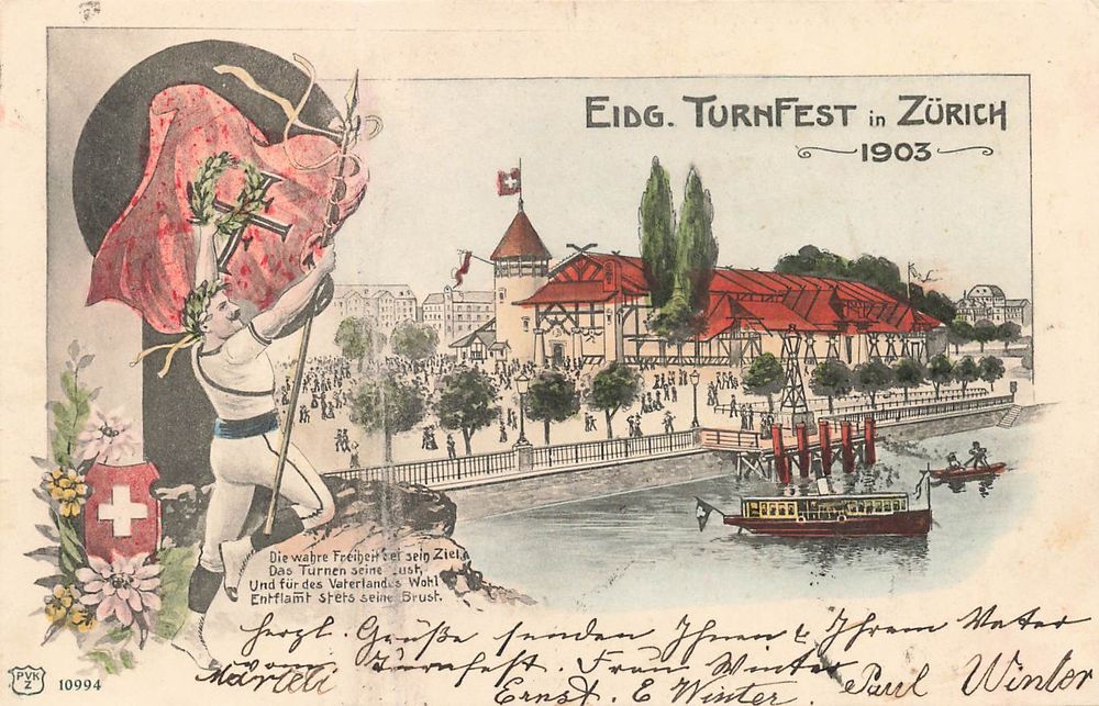Eidg. Turn Fest Zurich Litho schiff (Gebraucht) in Biasca für CHF 7 – mit Lieferung auf Ricardo ...