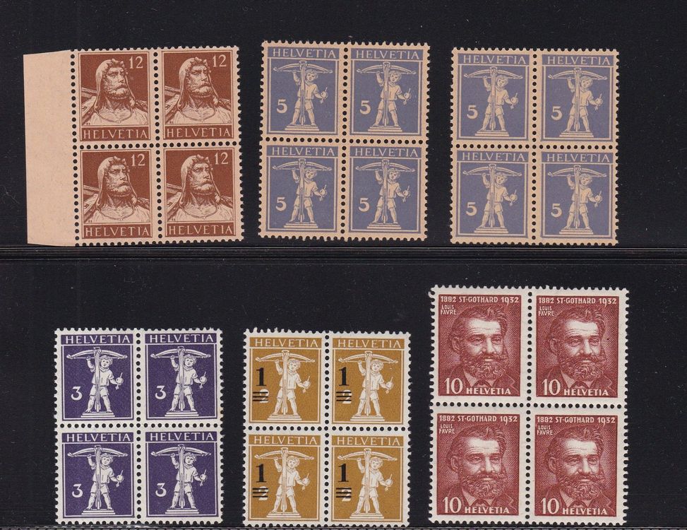 20 Stk. CH Viererblocks ab Altschweiz, **/ET-Stempel (Gebraucht) in Münchwilen AG für CHF 6 ...
